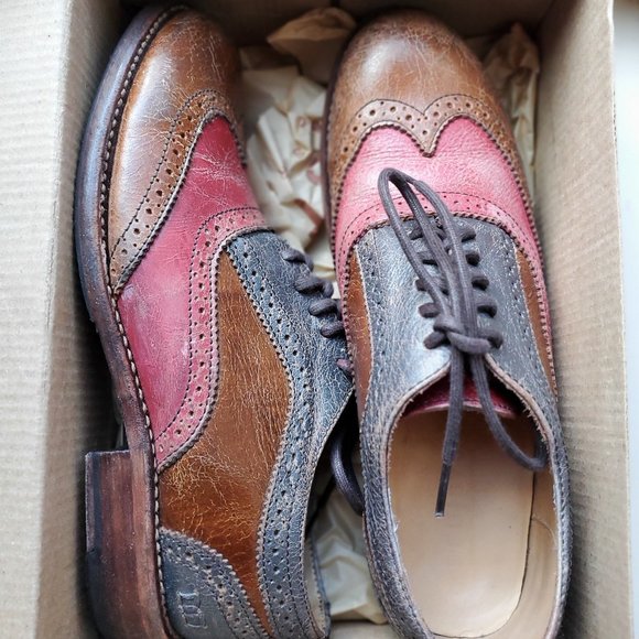BED|STU | Shoes | Bed Stu Lita Oxford Redcaramelsilver Dark Blue | Poshmark